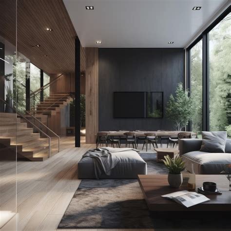 Premium Ai Image Modern Interior 3d Render Premium Ai Image Modern Interior 3d Render