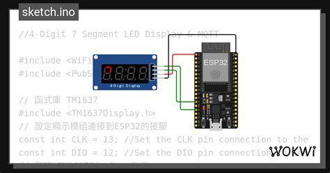 4 Digit 7 Segment Led Display And Mqtt Wokwi Esp32 Stm32 Arduino