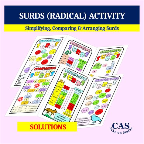 Radicals Surds Activity Simplifying Comparing Arranging Surds Australian Teachers Radicals Surds Activity Simplifying Comparing Arranging Surds Australian Teachers