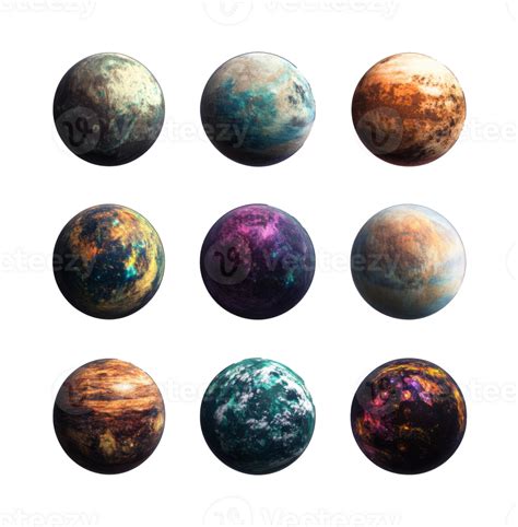 Diverse Celestial Bodies With Unique Textures 52885028 Png