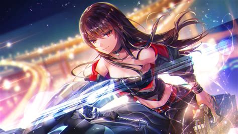 Yanagi Mion Heaven Burns Red Highres Non Web Source Official Art 1girl Belt Black Hair