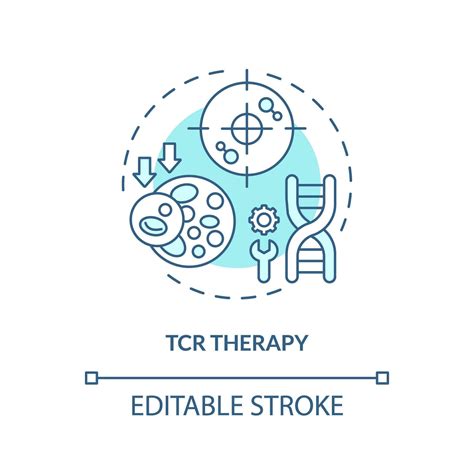 2d Editable Blue Tcr Therapy Icon Monochromatic Isolated Vector Thin