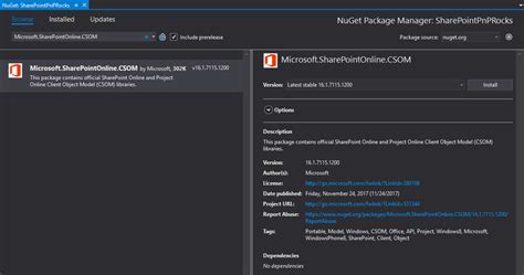 New Sharepoint Csom Version Released For Sharepoint Online November 2017 Microsoft 365