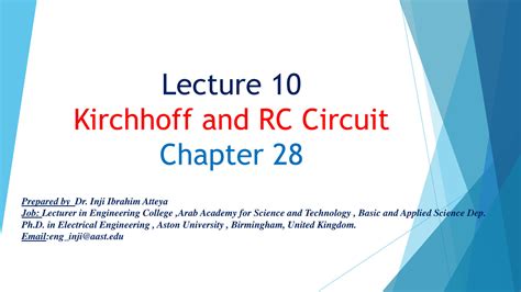 SOLUTION Lecture Kirchhoff And Rc Circuit Revision For Exams Studypool