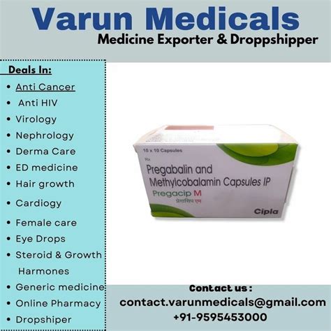 Methylcobalamin Pregabalin Capsule Pregacip M At Rs 163 35 Stripe Pregabalin Capsules