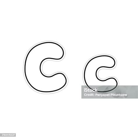 초콜릿 브라운의 문자 C의 벡터 일러스트 레이 션은 아이들이 그림에 따라 색칠하는 법을 배울 수 있도록 부풀어 올랐습니다 0명에 대한 스톡 벡터 아트 및 기타 이미지