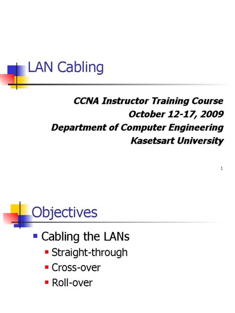 Lan Cabling Ccna Instructor Training Course October 12 17 2009 Department Of Computer