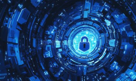 Internet Security Online Concept Padlock With Keyhole Icon In Personal Data Security