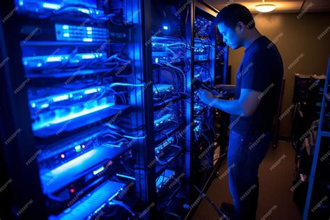 Premium Photo Engineer Configuring Snmp Simple Network Management Protocol Monitoring On Servers