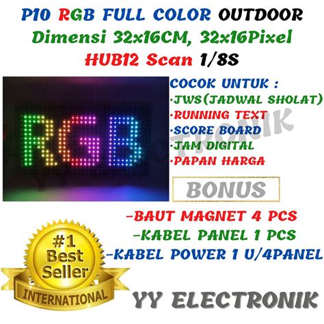 jual panel modul led p10 rgb fulloutdoor scan 1 8 full color smd g