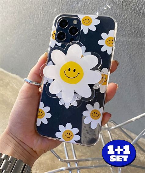 빠른배송 11 스마일꽃 젤리 2종세트 심플 아이폰케이스 젤리 투명 실리콘 아이폰 11 12 13 미니 14 15 16