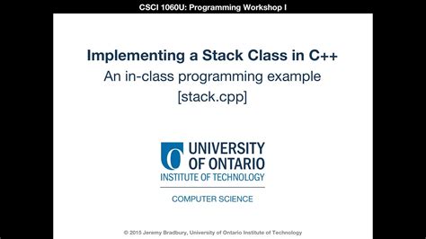 Implementing A Stack Class In C Youtube