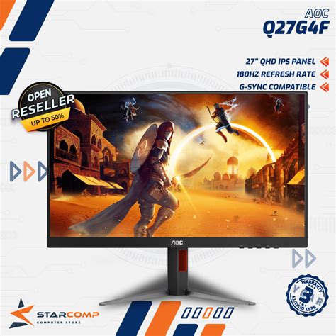 Jual AOC Q27G4F 27 QHD Fast IPS 180Hz G Sync Gaming Monitor Shopee Indonesia