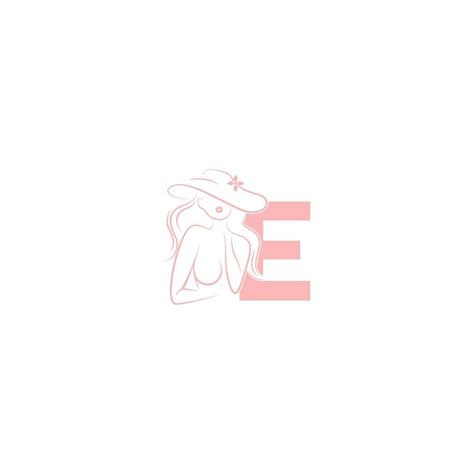 Sexy Woman Illustration Design With Letter E Icon Vector Art At Vecteezy