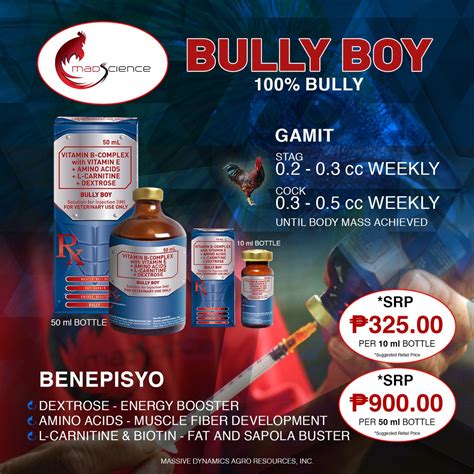Bully Boy 10ml Of Mad Science For Gamefowl Rooster Conditioning
