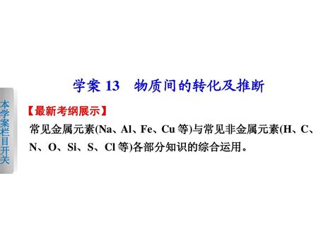 2016届高考化学二轮专题复习课件：物质间的转化及推断word文档在线阅读与下载无忧文档