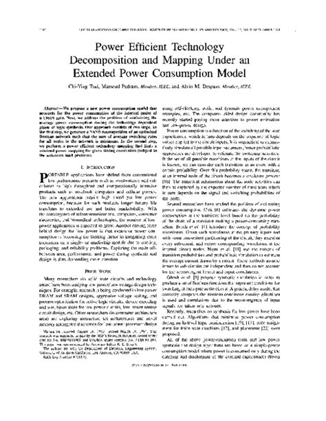 Pdf Power Efficient Technology Decomposition And Mapping Under An Extended Power Consumption Model