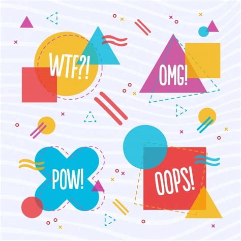 메시지와 함께 멤피스 기하학적 도형 팩 Eps Uidownload