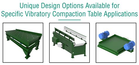 Unique Design Options Available For Specific Vibratory Compaction Table Applications Solutions