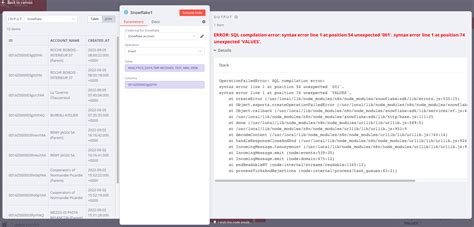 Unexpected Values Error When Trying To Insert Rows In Snowflake Table Questions N8n Community