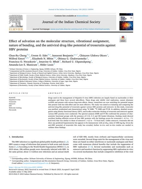 Pdf Effect Of Solvation On The Molecular Structure Vibrational