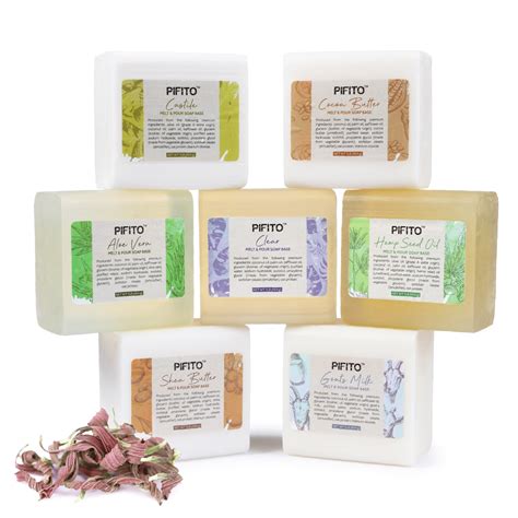 Pifito Melt And Pour Soap Base Sampler 7 Lbs Hemp Seed Oil Clear