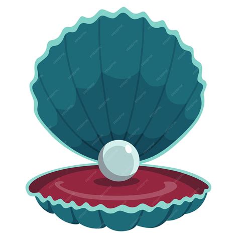 Premium Vector Pearl In Seashell Open Seashels Scallop And Pearl Shell Icon Beautiful Pearl In