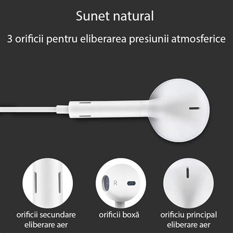 Аудио стерео жак за слушалки с микрофон 1 2 м M618 бели Emag Bg