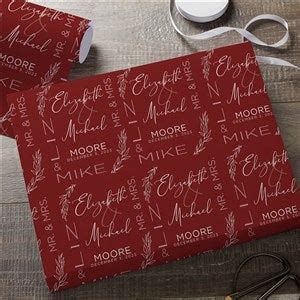 Elegant Couple Personalized Wedding Wrapping Paper Roll Ft Roll