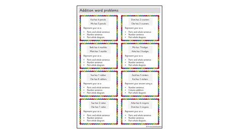 Addition Word Problems Within 10 Primary Stars Education