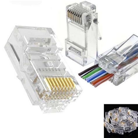 Rj45 Male Connector 8 Pin Cat5e Cat6 Internet Cable Connecter Internet Connector Prj45 Z116