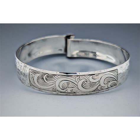 Wave Scroll Window Scroll Bracelet 13mm Silver Bonsai Gallery Wave Scroll Window Scroll Bracelet 13mm Silver Bonsai Gallery