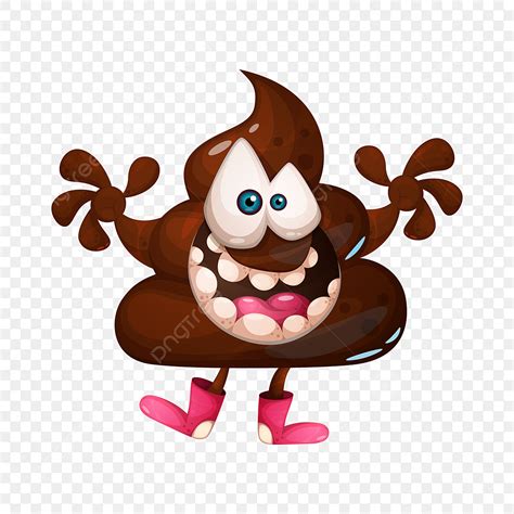 Niedlicher Turd Cartoonentwurf Kaka Kakadu Scheiße Png Und Vektor