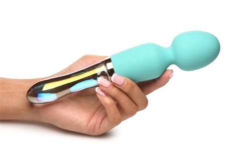 Hella Raw Prisms Vibra Glass 10x Turquoise Glass Wand Dual End