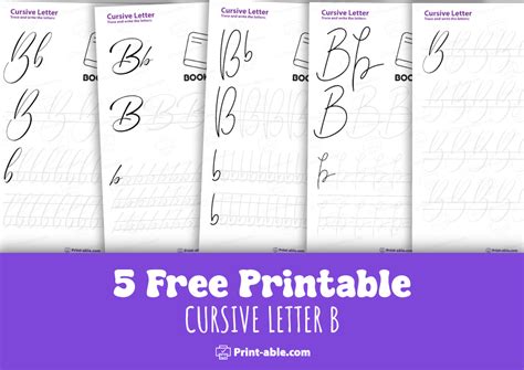 5 Free Cursive Letter B Worksheets Printable Print Able
