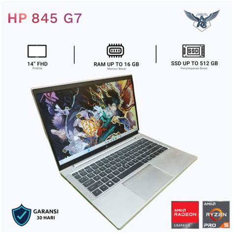 Jual Termurah Promo Laptop Second HP Elitebook 845 G7 AMD Ryzen 5 Pro 4650U Ram 16GB SSD 512GB