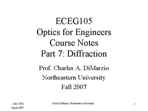ECEG 105 Optics For Engineers Course Notes Part