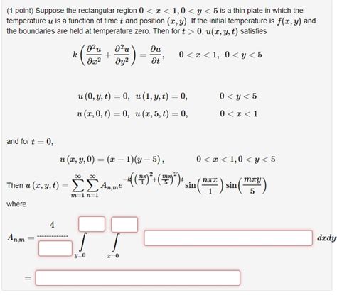 Solved 1 Point Suppose The Rectangular Region 0