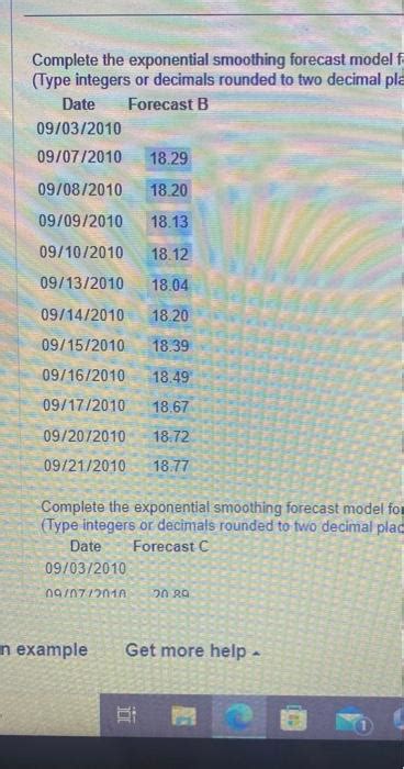 B Compute The Mad Mse And Mape For Each Of The
