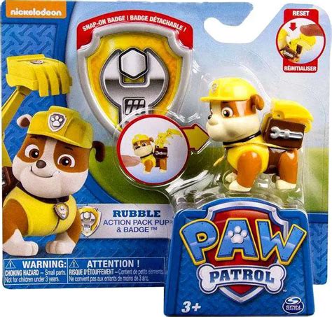 Paw Patrol Ultimate Rescue Rubble Exclusive Figure Badge Spin Master