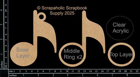 Music Note Shaker Tag Scrapaholics Wholesale Laser Cut Chipboard Designs