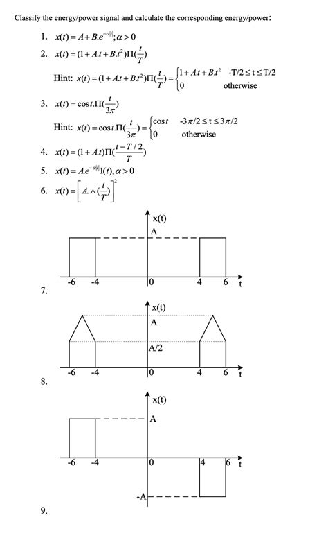 Solved Classify The Energypower Signal And Calculate The