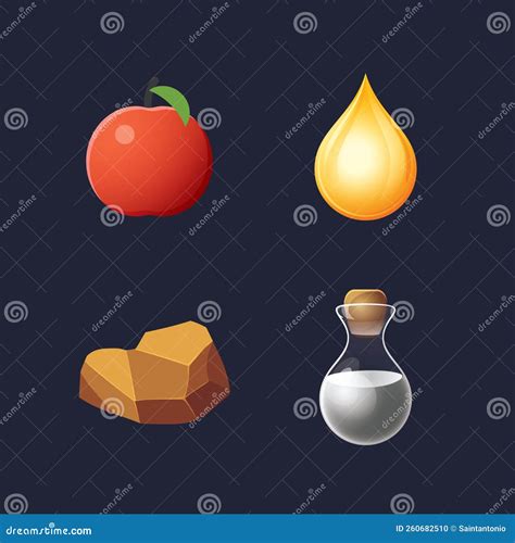 Game UI Assets Set Gaming User Interface Icons Collection Stock Vector Illustration Of Nature