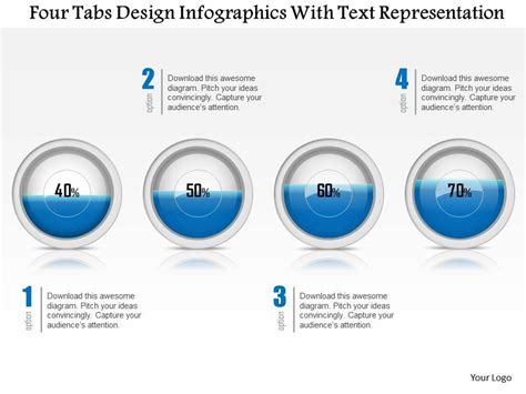 Four Tabs Design Infographics With Text Representation Powerpoint Template Templates