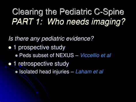 Ppt Clearing The Pediatric C Spine Powerpoint Presentation Free