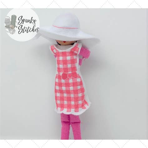 Pink Checkered Dress And Hat Elf Costume