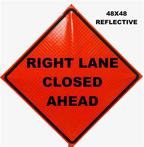 Traffic Sign Right Lane Closed Ahead Vmb Safety Supply