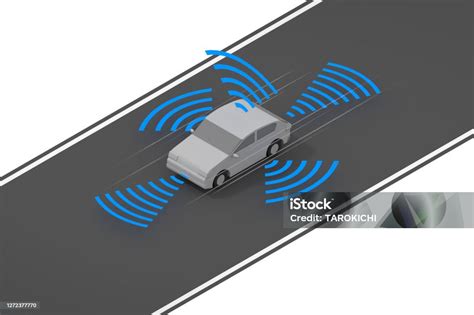 자동으로 실행되는 자동차입니다 도로에서 달리는 자동차 차에서 레이더 아이소메트릭 달리기에 대한 스톡 사진 및 기타 이미지 달리기 등측투영법 라디오 전파 Istock
