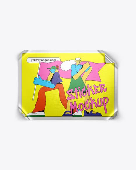 Metallic Rectangle Sticker Mockup Free Download Images High Quality