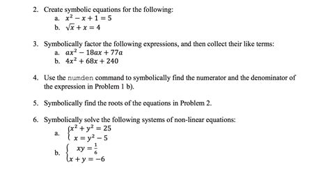 Solved Solve Problem 2 5 And 6 Only Using Matlab Commands